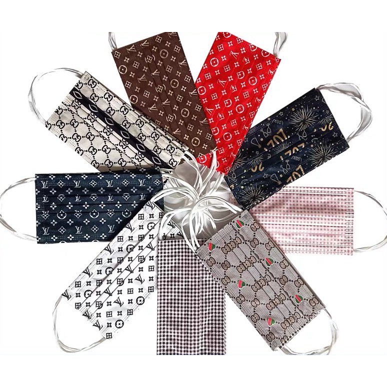 50 Pcs Famous Brand Mask 3 Ply Disposable Face Mask Topeng Muka Ear ...