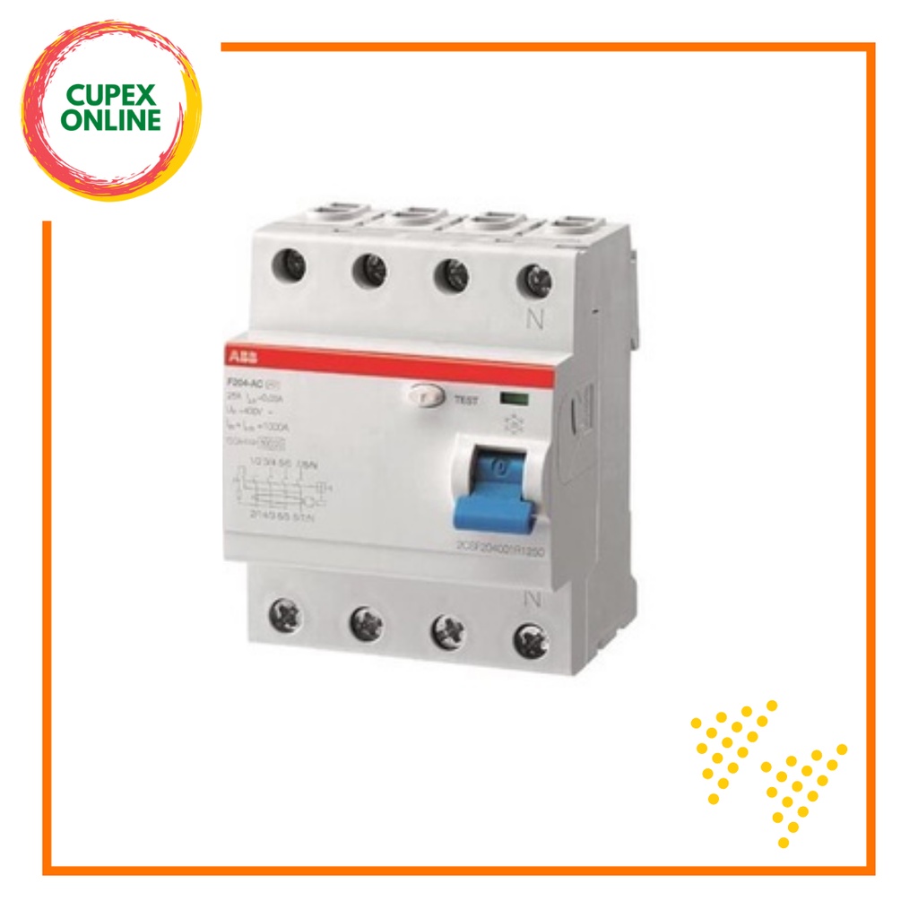 ABB F204 AC IEC RCCB 40A/63A/100A 30mA 4P (cupex) | Shopee Malaysia