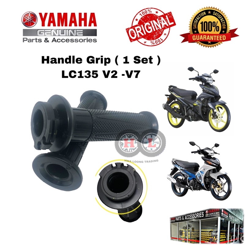 YAMAHA HANDLE GRIP LC135 ORIGINAL (55C-WF624-00) -THROTTLE GLOVE/GRIP HANDLE RUBBER LC 135 V2 V3 ...