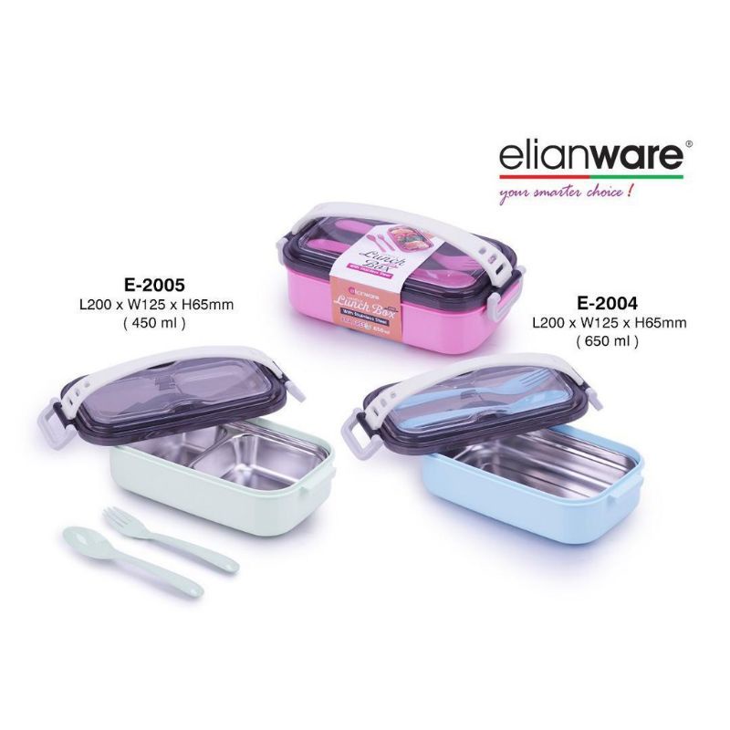 Elianware Stainless Steel Lunch Box One Layer Microwaveable Food ...
