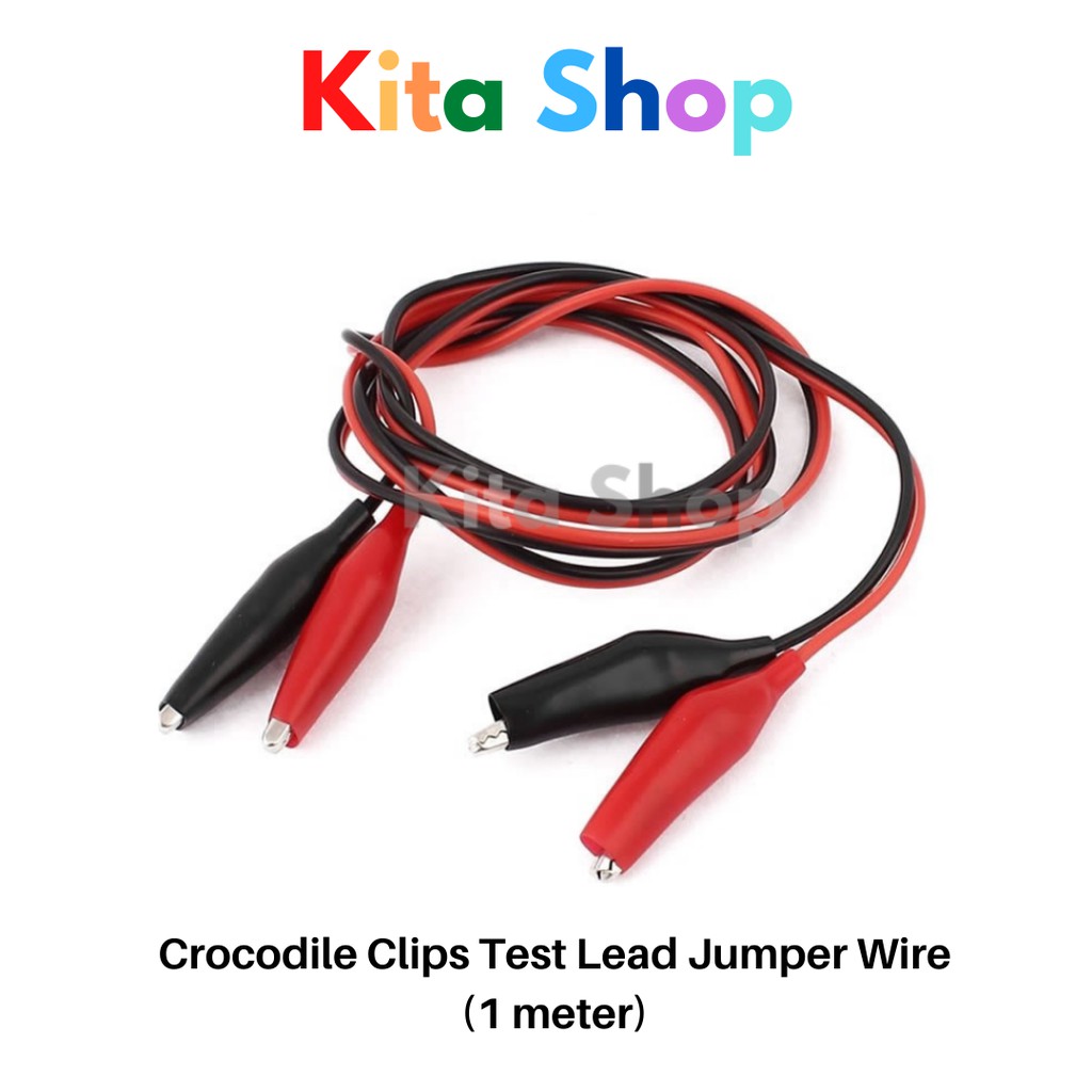 Crocodile Clips Test Lead Jumper Wire (1 meter) | Shopee Malaysia