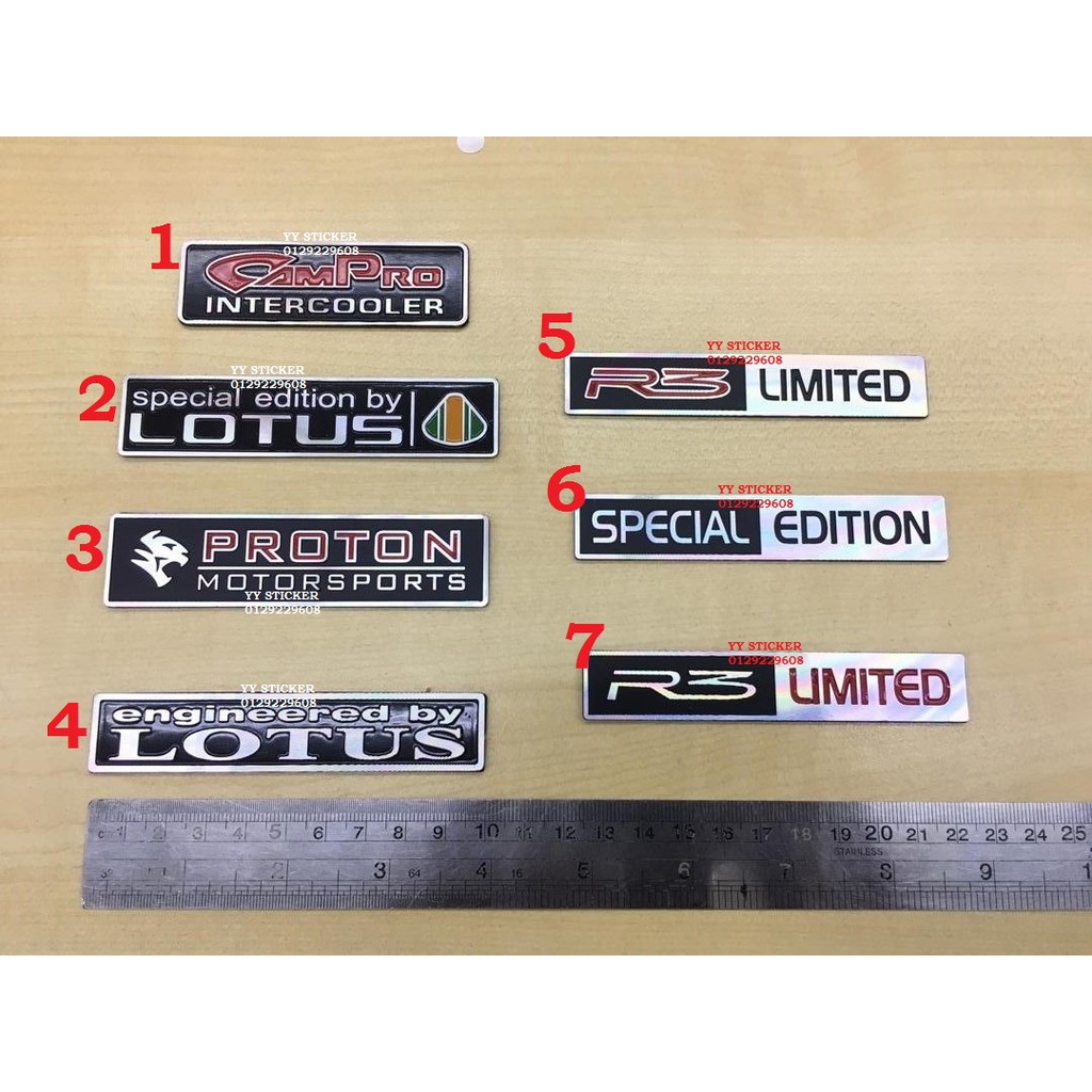 METAL PLATE EMBLEM FOR PROTON R3 LOTUS CAMPRO GEN2 SATRIA NEO WAJA SAGA ...