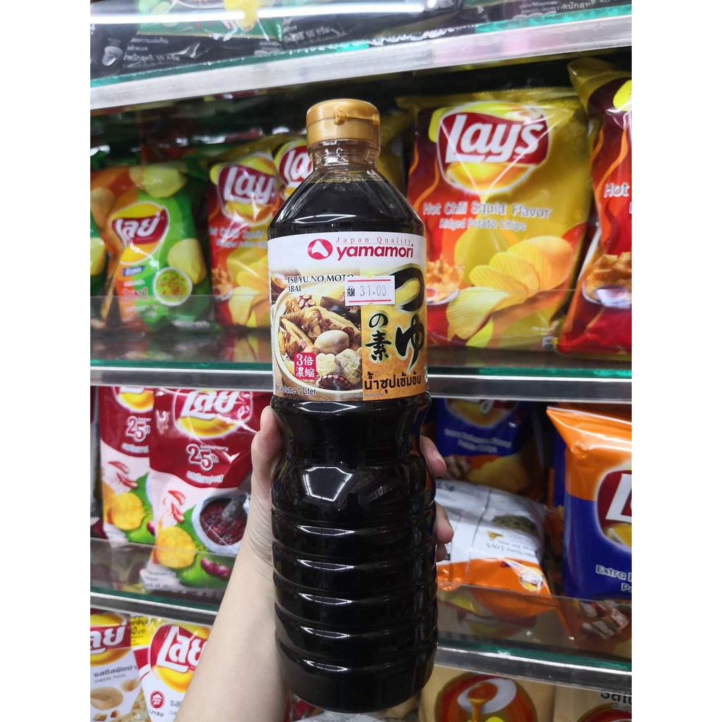 น้ำซุป เข้มข้น ตรายามาโมริ TSUYU NO MOTO SAUCE YAMAMORI BRAND 1Liter ...
