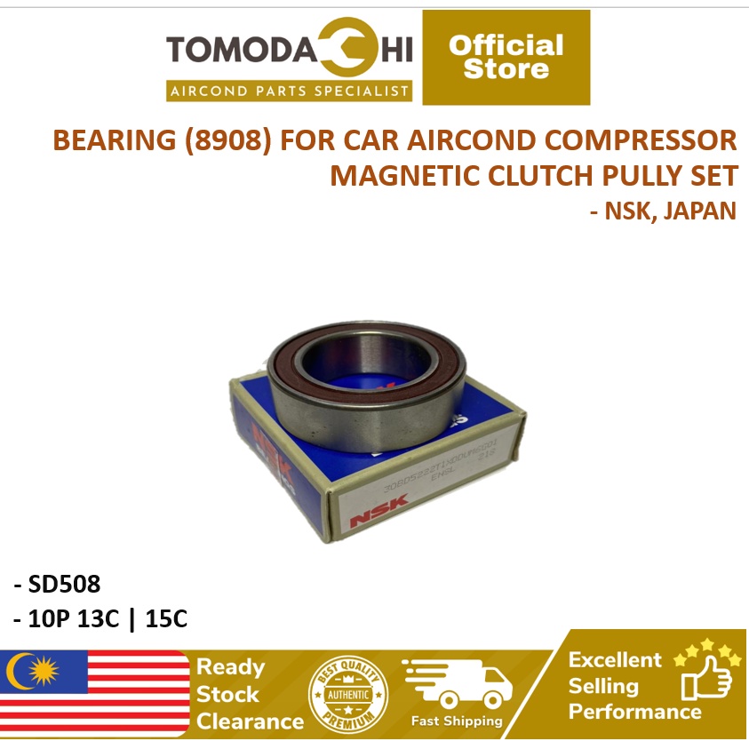 TOMODACHI Compressor Bearing NSK 6908 Original Sanden SD508 Denso 10P ...