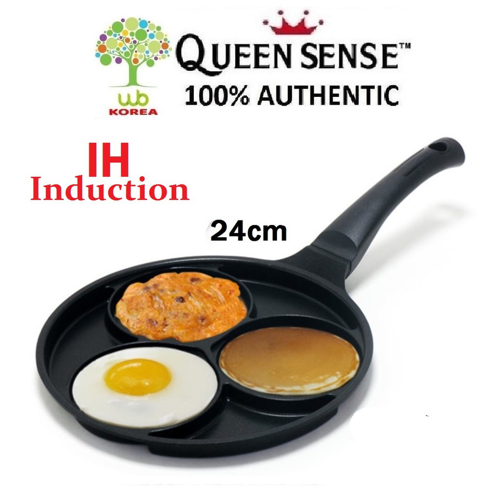 QUEEN SENSE Black Induction Egg Pan 3 Hole (24cm) | Shopee Malaysia