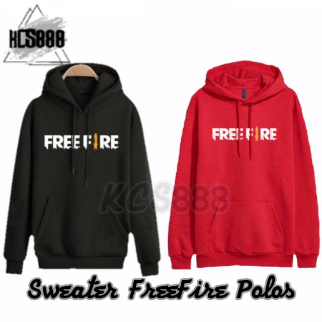 Free Fire Sweater Logo Gaming Red Black | Shopee Malaysia