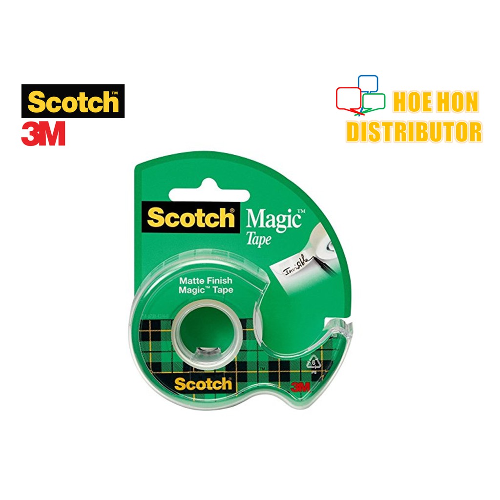 3M Scotch Magic Tape with Dispenser 19mm x 4m (3/4 Inch x 4.36 Yard ...