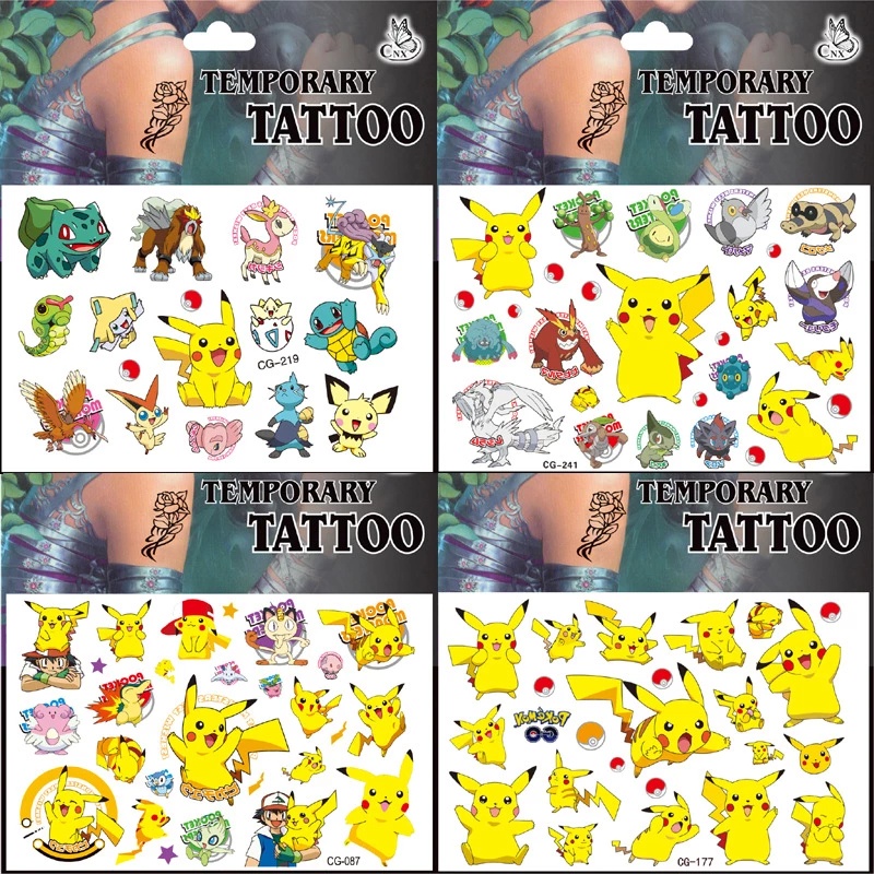 Pokemon Tattoo Temporary Children's Kids Waterproof Fake Tattoos ...