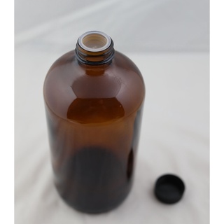 Amber Glass Bottles With black screw cap & Stopper Insert [ 30ml 60ml ...