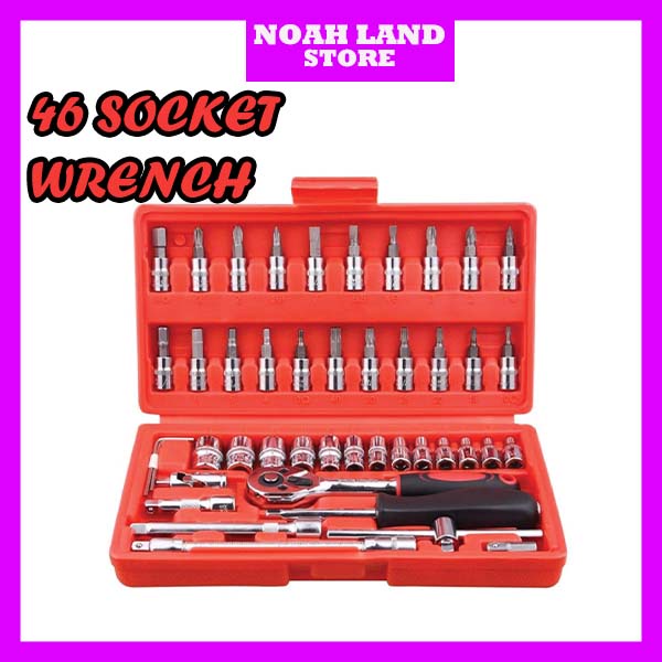 Set Spanar Set Soket Spanar HOME DIY 46pc Chrome Vanadium Socket Set ...