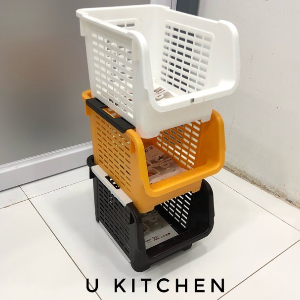 Felton Multipurpose Stackable Rack Bathroom Kitchen Storage With Wheel ...