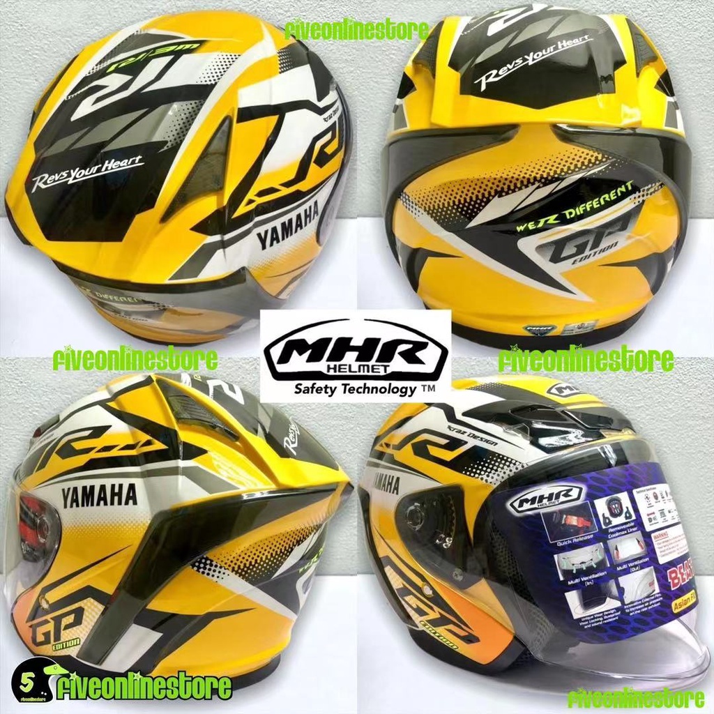 MHR BEATZ OF622 Moto GP R1 Graze Yellow Yamaha Edition Racing Helmet ...