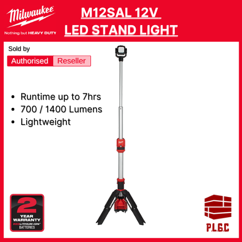 Milwaukee M12 M12SAL 12V TrueView LED Stand Area Light / Mini Tower ...