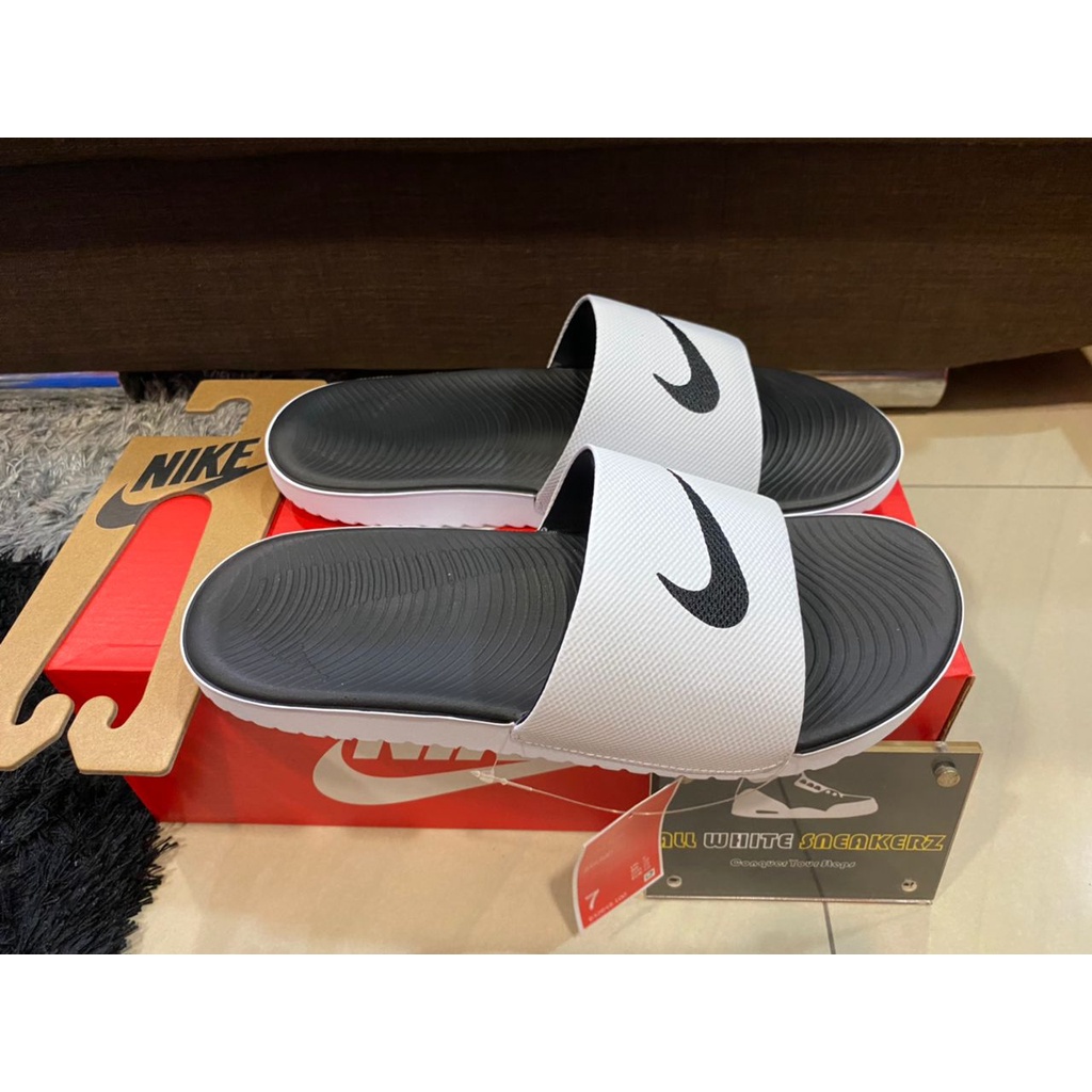 Nike Kawa Slide White Black | Shopee Malaysia