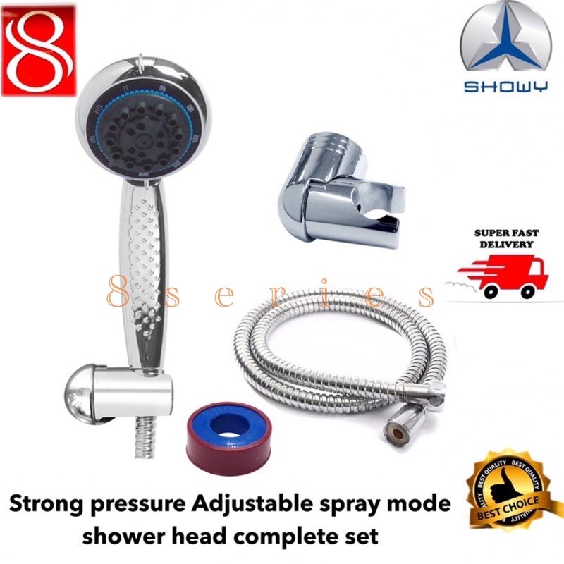 Showy High pressure shower Head complete set ( free white tape for ...