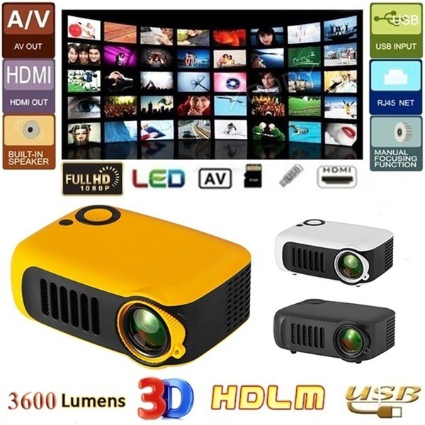 (Ready Stock)Mini Portable Projector 800 lumen Supports 1080P LCD ...