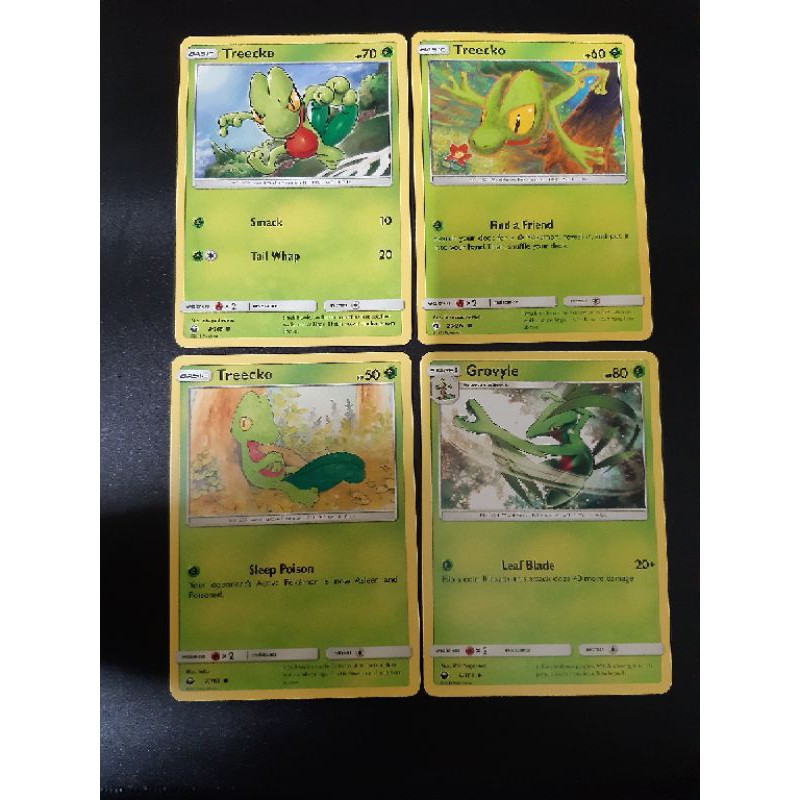 Pokemon Card TCG : Cards lot Set (Non-Holo) Treecko, Grovyle, Rowlet ...
