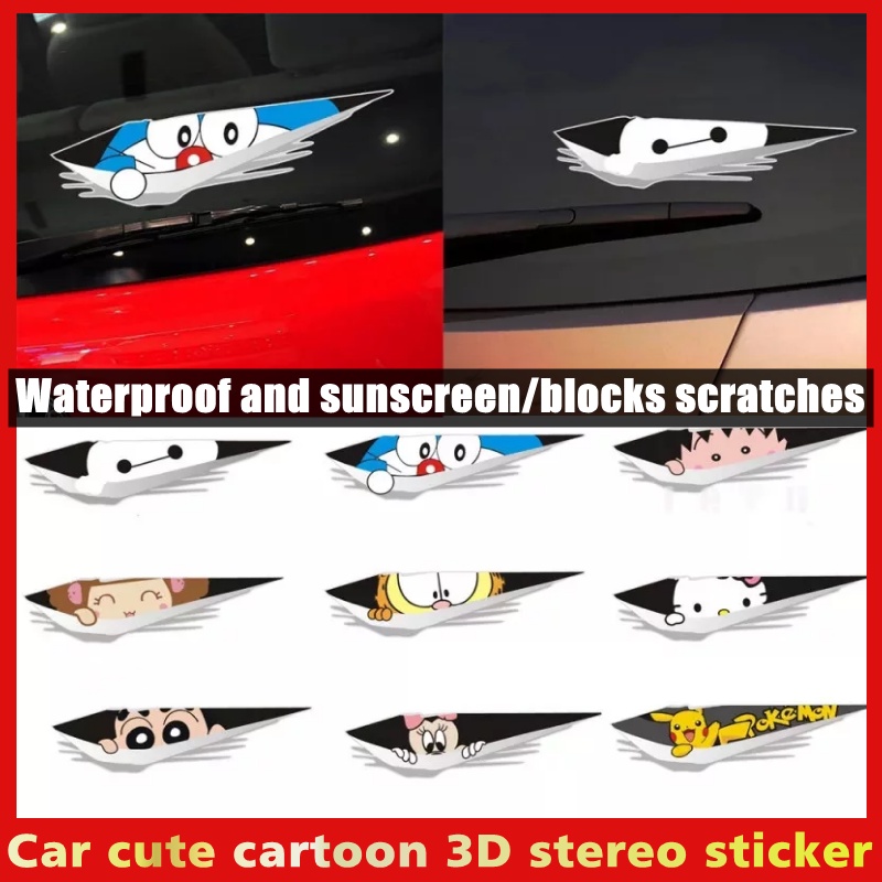 Car cute cartoon 3D stereo stickers car stickers car decals window ...