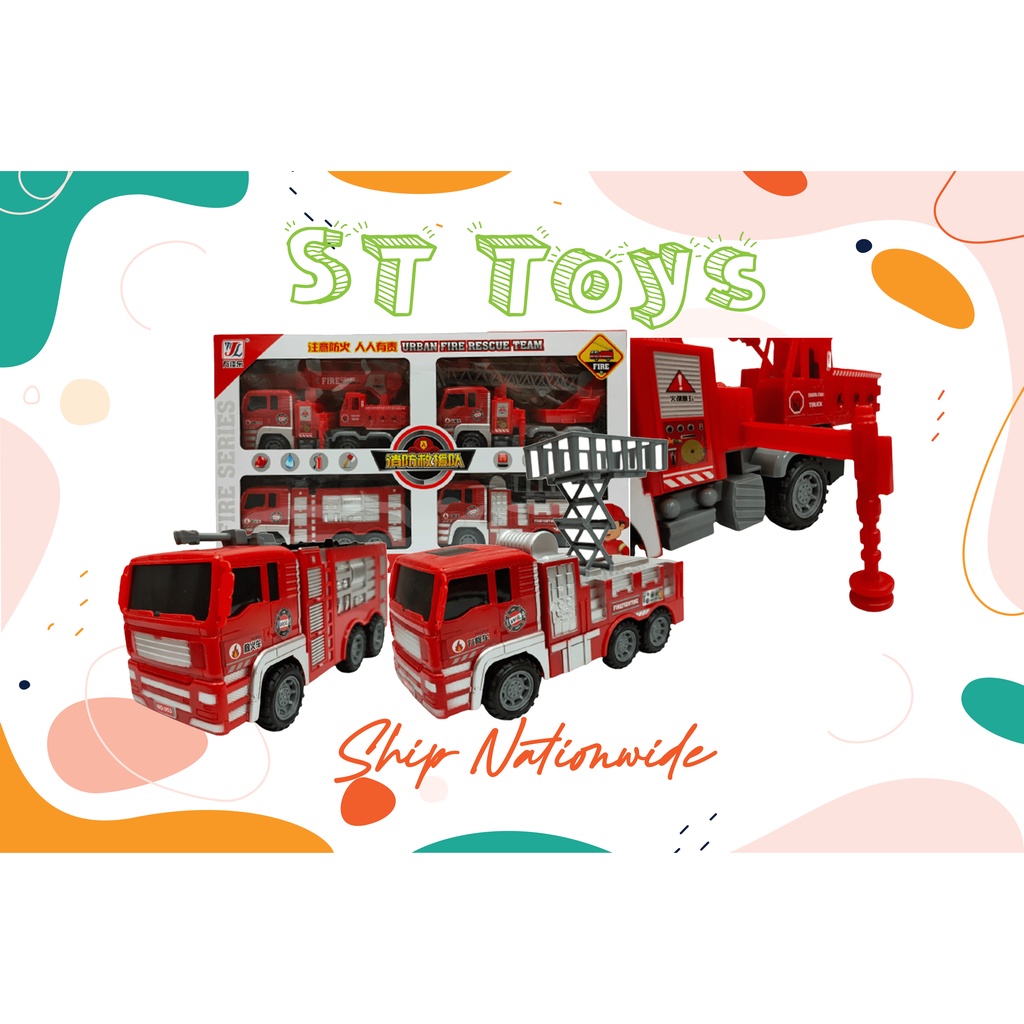 Fire Rescue Team Firefighter Truck Set Kids Toy | Shopee Malaysia