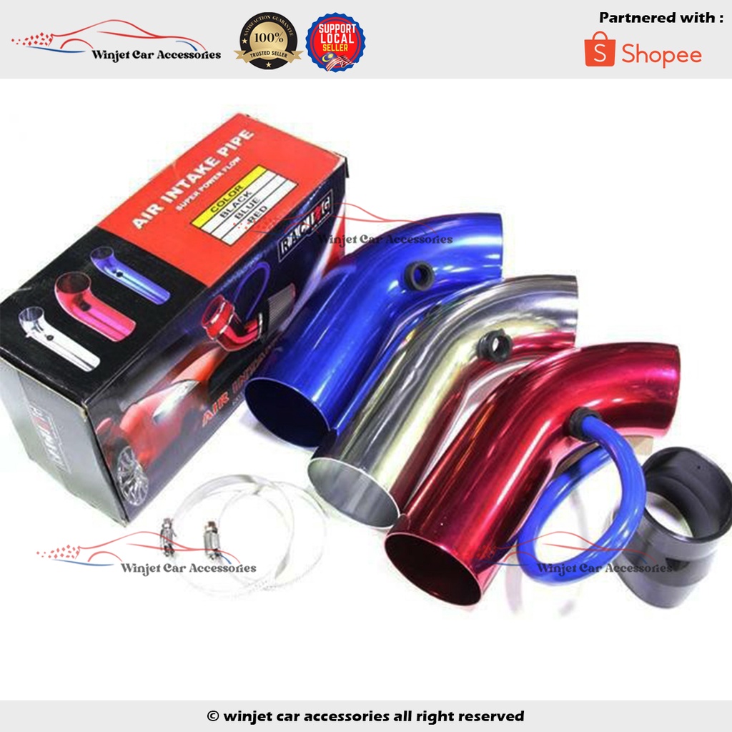 Universal Aluminum 76mm Air Filter Intake Pipe Hose With Filter For ...