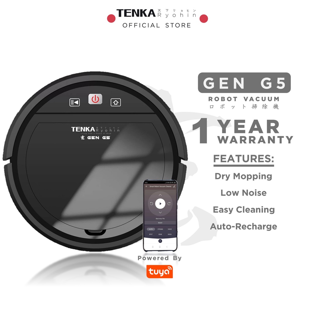 Tenka Ryohin Robot Vacuum Gen G5 3 in 1 Sweep and Mop Vacuum Strong ...