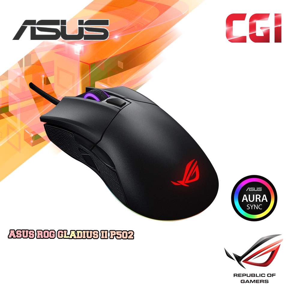 Asus ROG Gladius II P502 Aura RGB Gaming Mouse (90MP00R0-B0UA00 ...