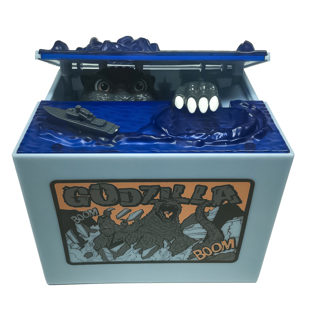 Godzilla Dinosaur Coin Bank Cute Carton Stealing Money Godzilla Cat ...