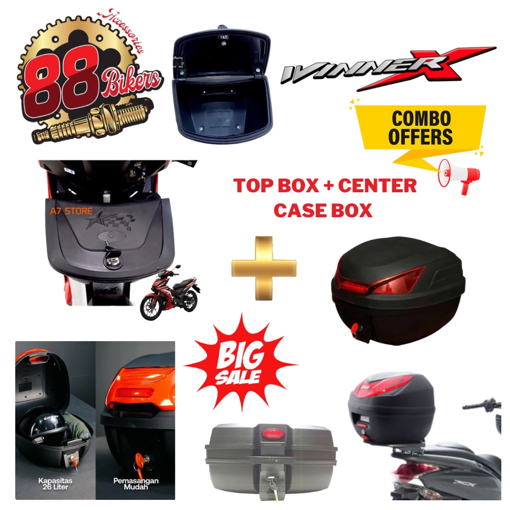 COMBO SET HONDA RSX150 RSX WINNER RAGA BAKUL DEPAN + REAR TOP BOX Top ...