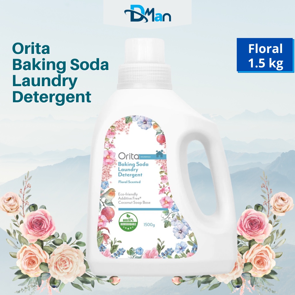 Orita Baking Soda Laundry Detergent 1.5kg 洗衣液 - Flora Lavender Rose ...