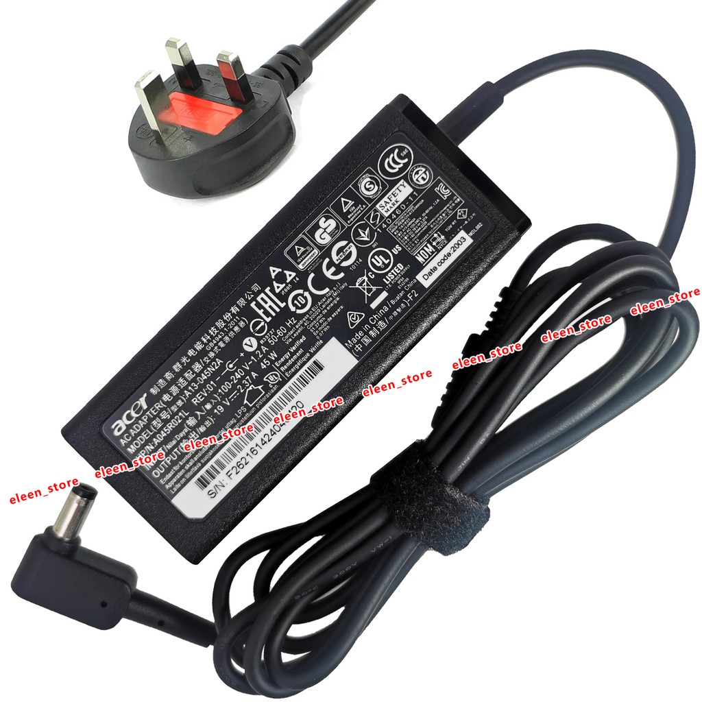 New 45W 2.37A Laptop AC Adapter Charger For Acer Aspire ES1-512 ES1-431 ...