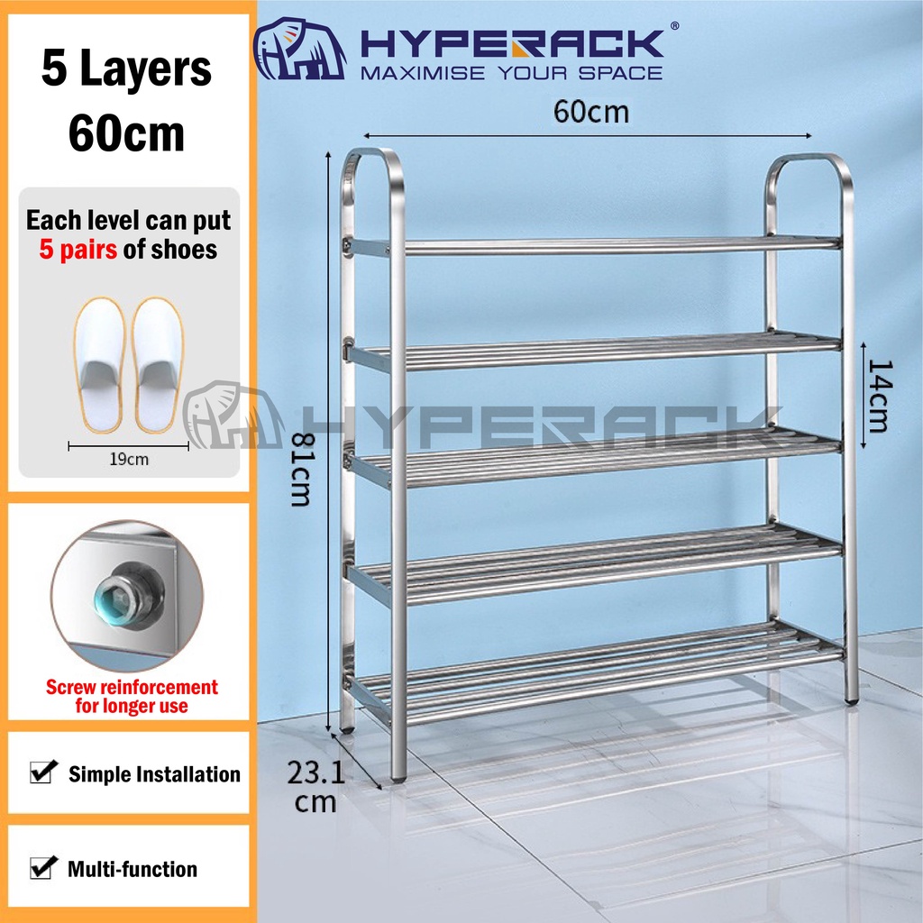 HYPERACK ™️[Ready Stock] Rak Kasut Stainless Steel Rack Shoe Rack Shoe ...
