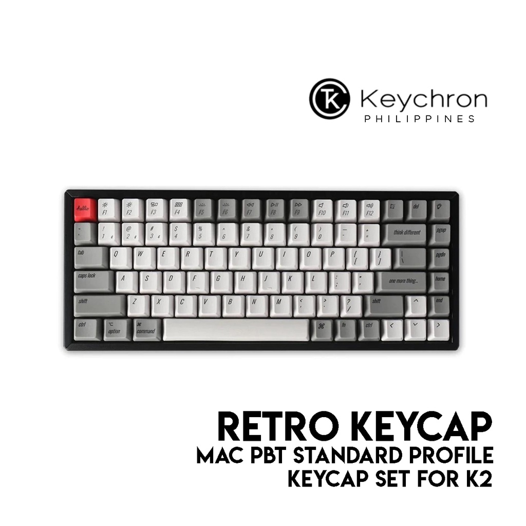 Keychron Retro Mac PBT Keycap Set for K2 (Standard Profile, Dye ...