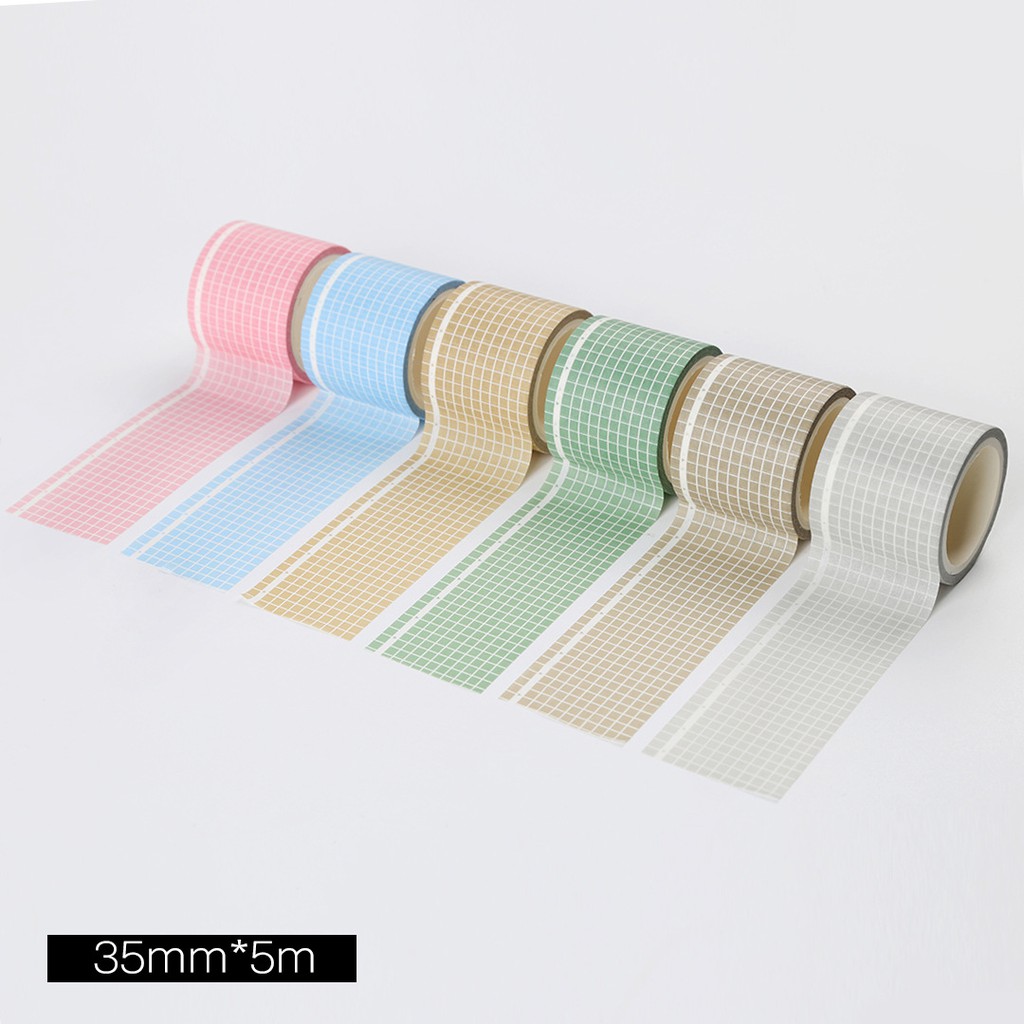 YUME 35MM x 5M Extra Wide Grid Masking Washi Decoration Tape Colour ...