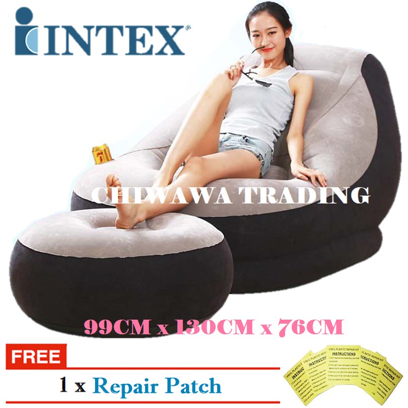 PROMOTION 68564 INTEX Inflatable Relaxing Air Sofa Seat Chair + Foot ...