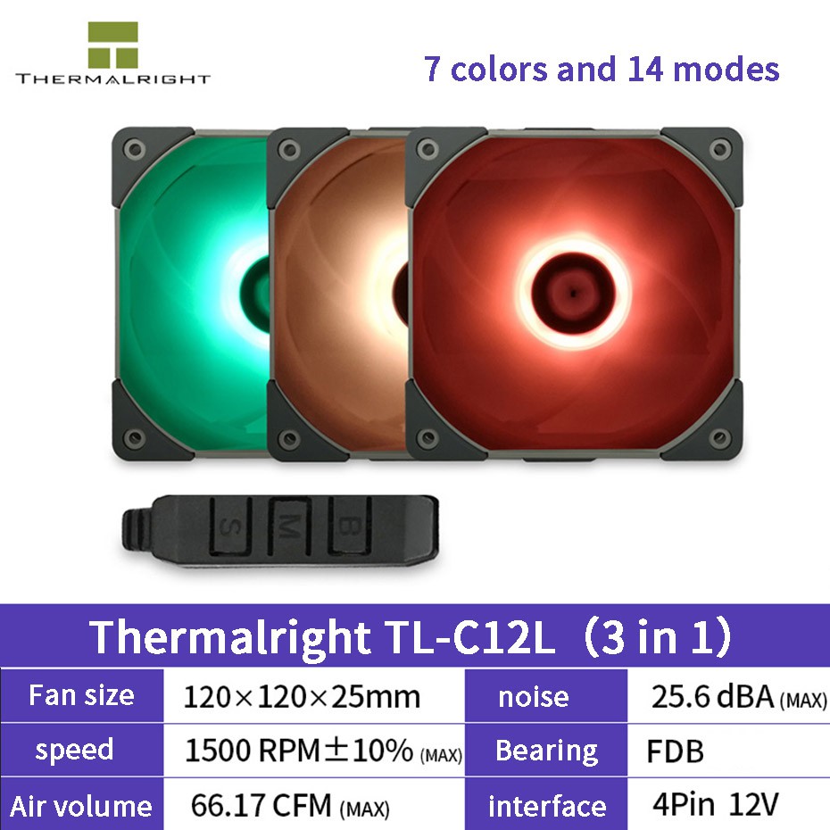 Thermalright 4pin PWM 120mm TL-C12 TL-C12L RGB TL-C12L RGB 3in1 TL-C12S ...
