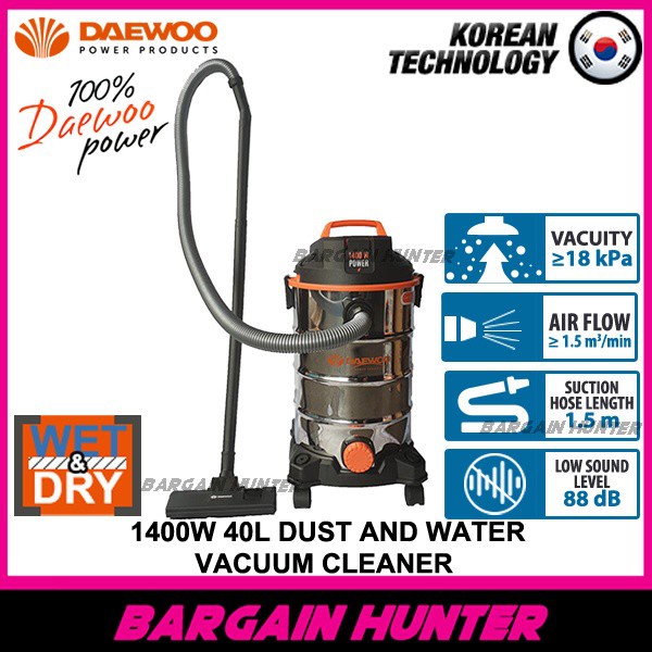 DAEWOO VACUUM CLEANER 40L WET AND DRY VACUUM CLEANER 1400W WITH BLOWER ...