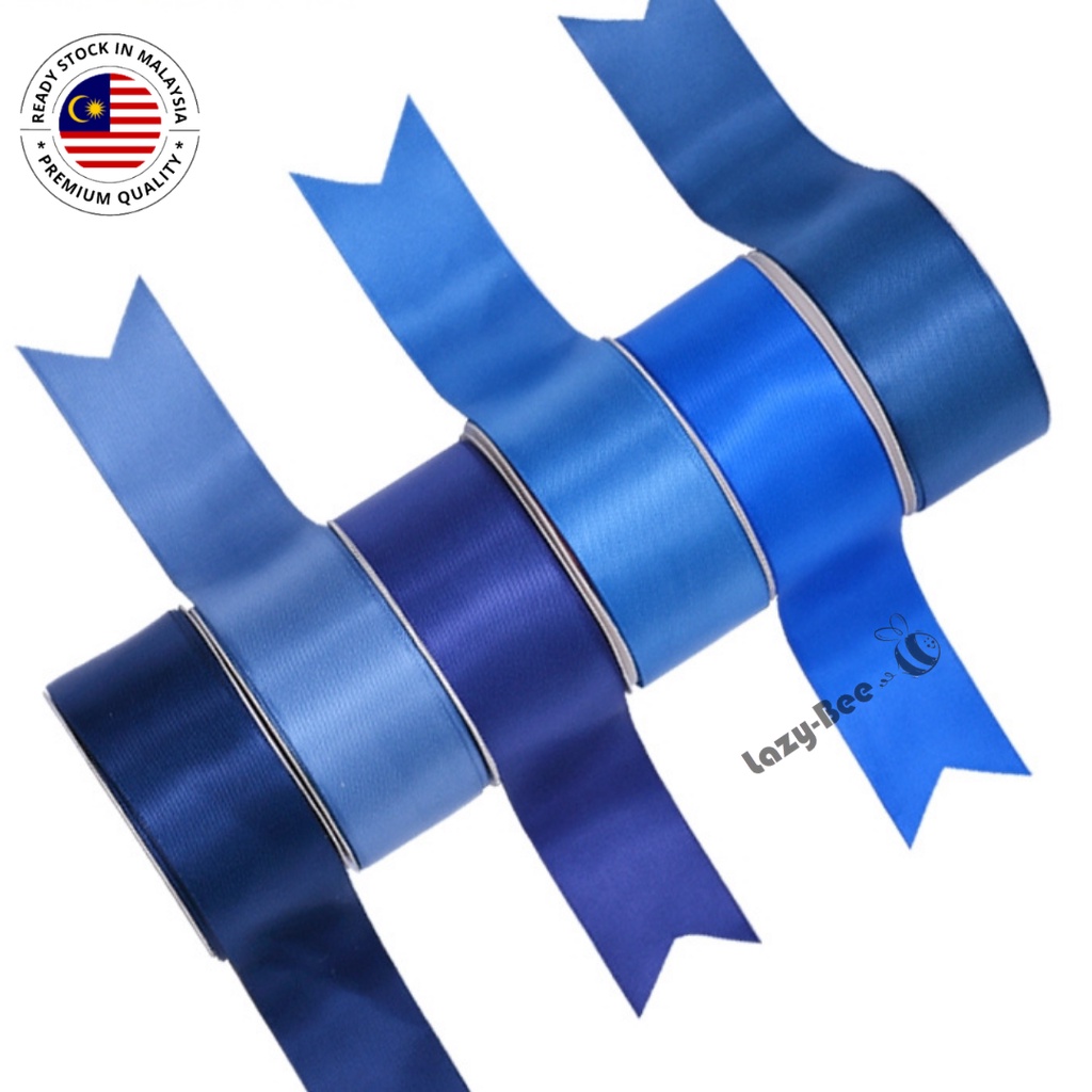 LAZY BEE Dark Blue Navy Blue Biru Tua 5 Meter Premium Double Face Satin ...