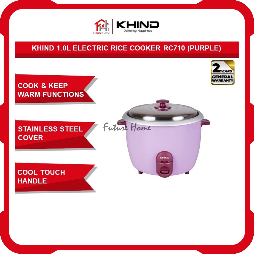Khind 1.0L Electric Rice Cooker RC710 (Purple) | Shopee Malaysia