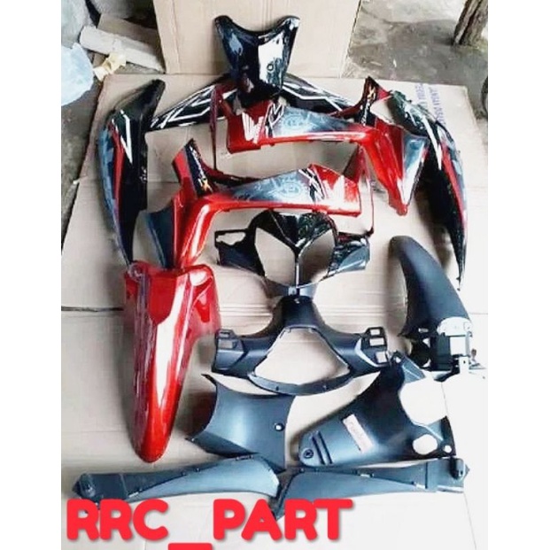 MERAH HITAM Full set of smooth rough body covers for Supra X 125 New ...