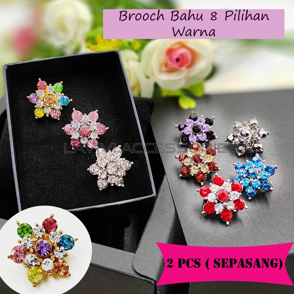 2pcs Kerongsang Pin Tudung Brooch Bahu Muslimah Saiz Sederhana ...