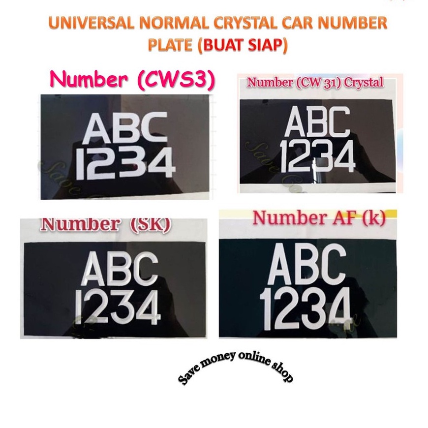 UNIVERSAL NORMAL CRYSTAL CAR NUMBER PLATE (BUAT SIAP) | Shopee Malaysia