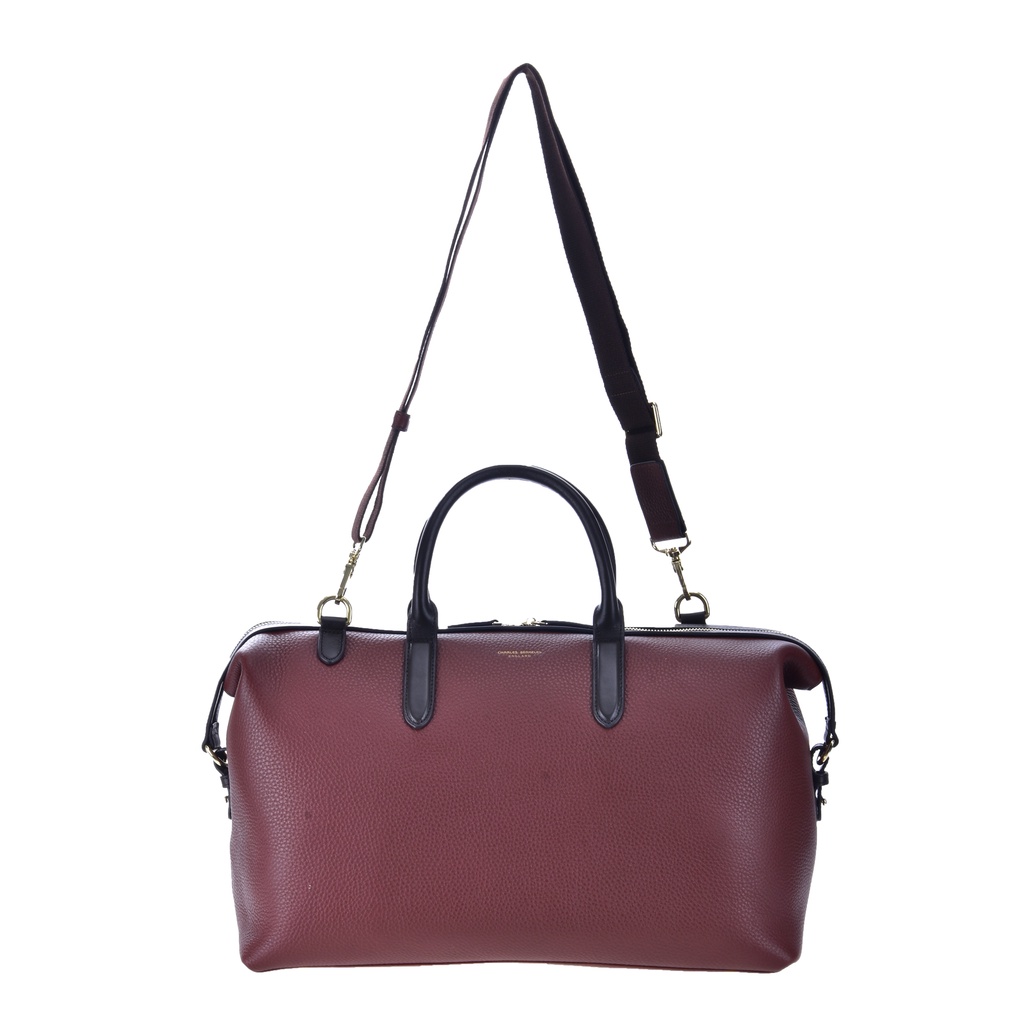 Charles Berkeley DURHAM Genuine Leather Travel Bag Duffel Bag Business ...
