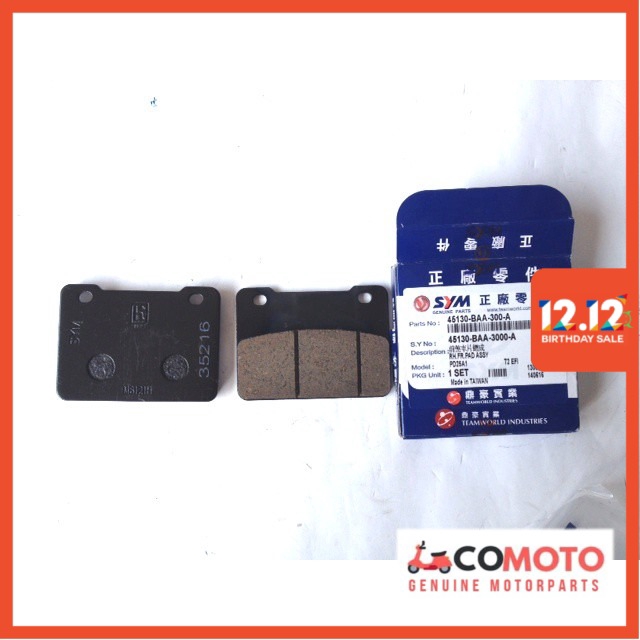 SYM T2 250i Front Disc Brake Pad (Brake Pad) 100% Original SYM Genuine ...