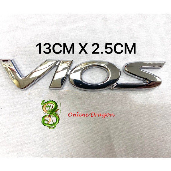 Toyota VIOS Chrome Silver Car Logo Emblem Word Wording Font Rear ...