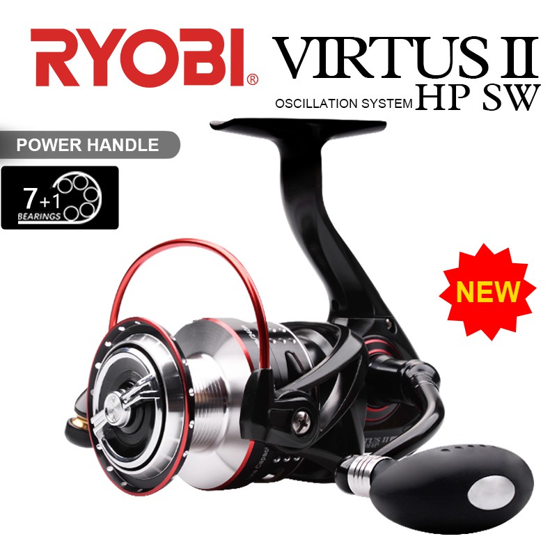 RYOBI VIRTUS II HP SW Spinning Reel Fishing Reels 7+1 BB 5.0:1/5.1:1 ...