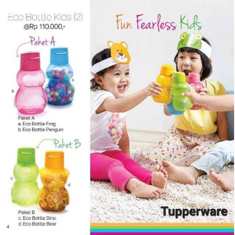 Tupperware Eco Bottle Kids 350 ml (2 Pcs) // Quality Character School ...