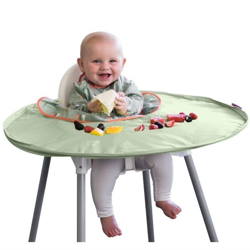 Canvas Baby Eating Table Mat Infant Feeding Cover For High Chair Learn ...