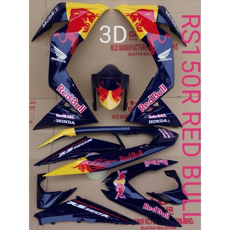 WINNER RS150R REDBULL HLD COVER SET RS150 RED BULL STICKER TANAM ...