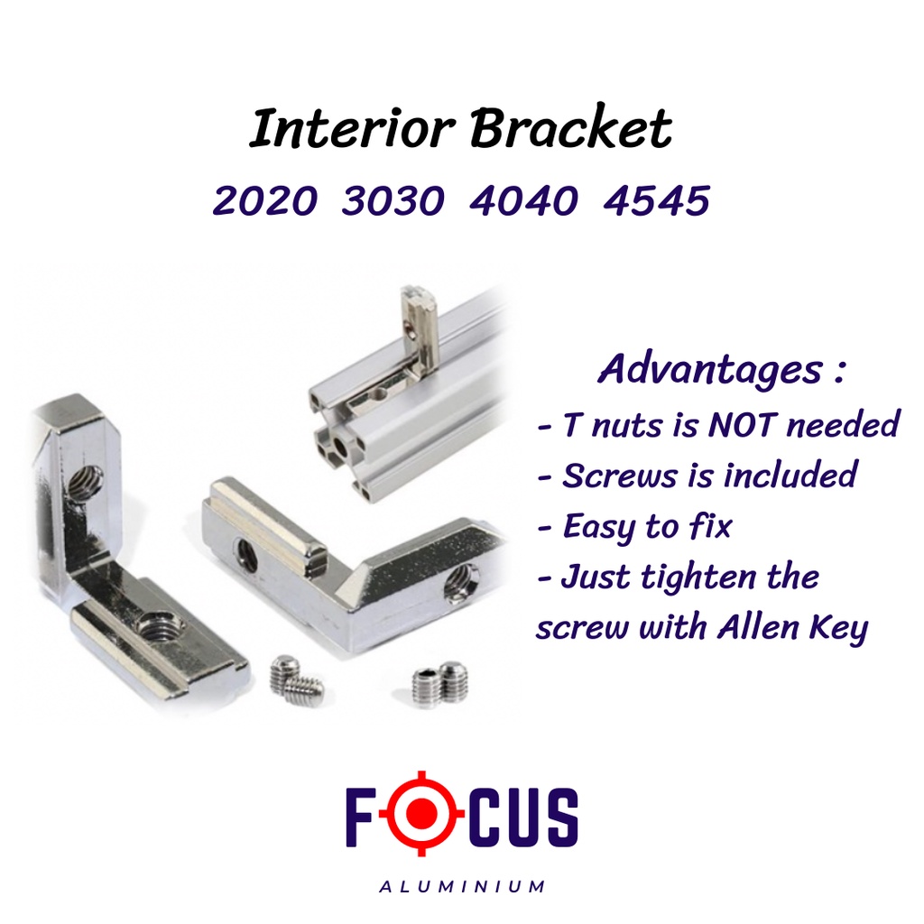 Inner L Bracket / Interior Bracket For Aluminium Profile 2020 3030 4040 ...