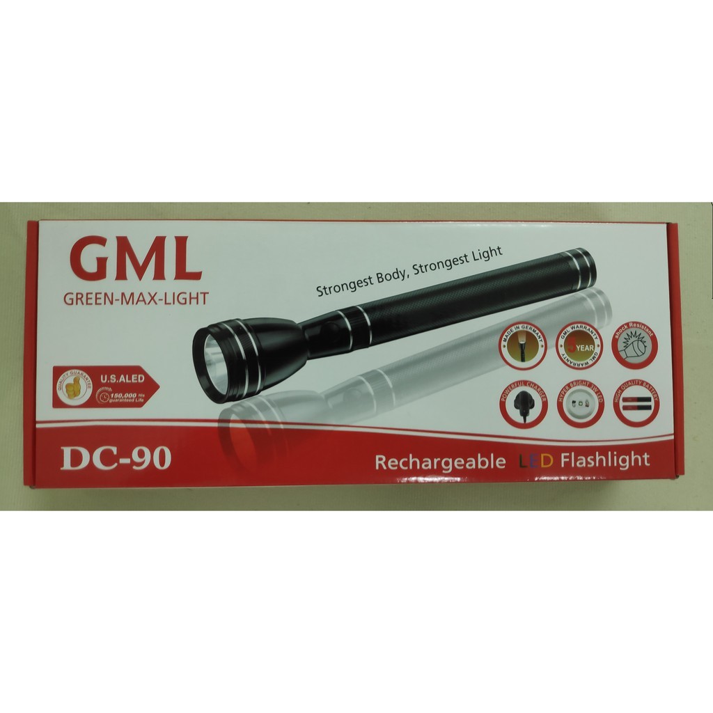 GML LIGHT STARGOLD RECHARGEABLE LED HEAVY DUTY TORCHLIGHT Electric ...